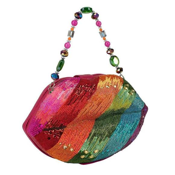 Mary Frances | Bags | Mary Frances Rainbow Kisses Top Handle Lips ...